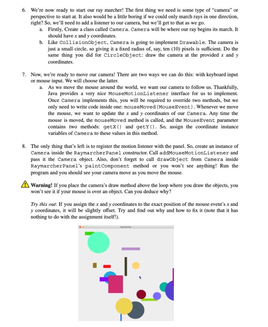 Could you create a Raymarcher in java given this | Chegg.com
