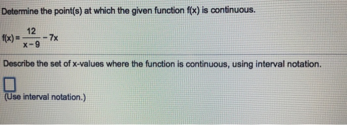 Solved Determine the point(s) at which the given function | Chegg.com