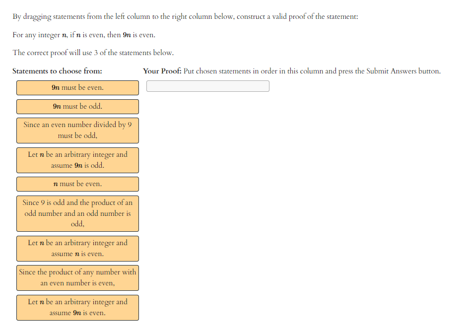 Solved By dragging statements from the left column to the | Chegg.com