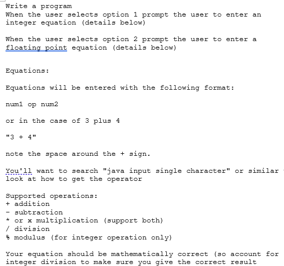 Solved Write a program When the user selects option 1 prompt | Chegg.com