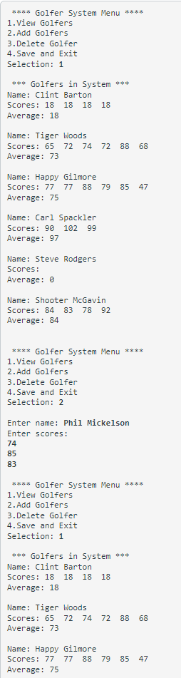 Solved Using Java The Java Files Golferjava And 6153