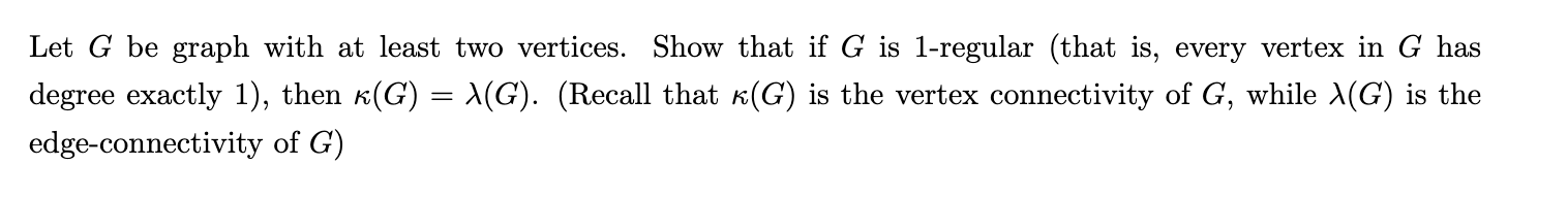 Solved Let G be graph with at least two vertices. Show that | Chegg.com