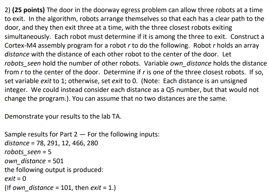 Solved 2) ( 25 ﻿points) ﻿The door in the doorway egress | Chegg.com