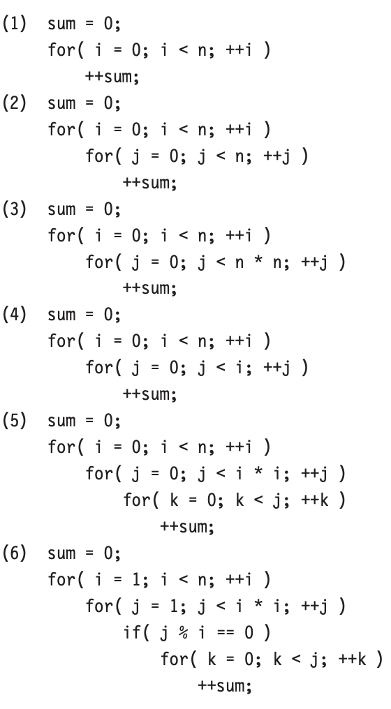 Solved (1) sum =0; for (++ sum; i=0;i | Chegg.com