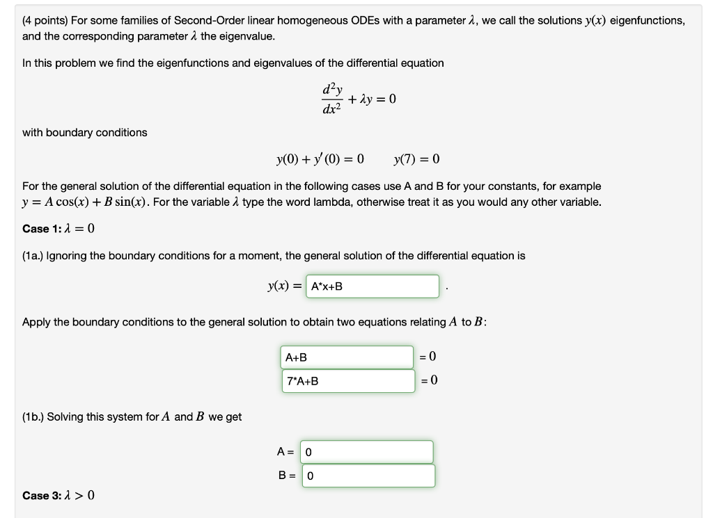 Solved (4 points) For some families of Second-Order linear | Chegg.com