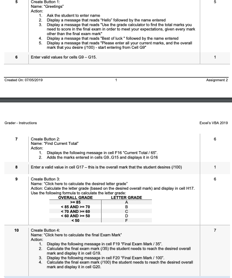 Solved Create Button 1: Name: "Greetings Action: 1. Ask the | Chegg.com