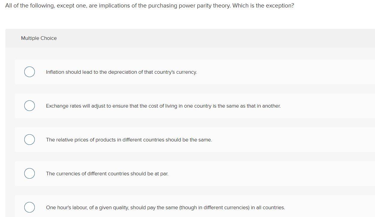 Solved All of the following, except one, are implications of | Chegg.com