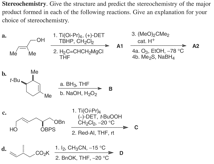 Give the structure and predict the stereochemistry of | Chegg.com