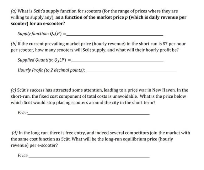 Solved Problem 2. E-Scooters. The e-scooter craze is | Chegg.com
