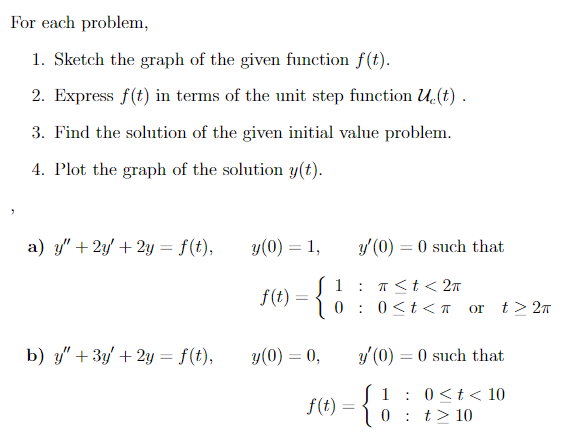 Solved For each problem,Sketch the graph of the given | Chegg.com