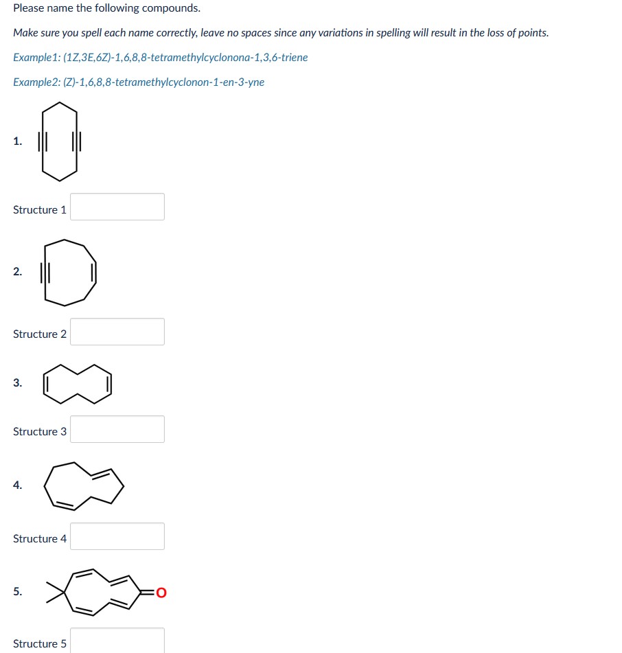 Solved Please name the following compounds.Make sure you | Chegg.com