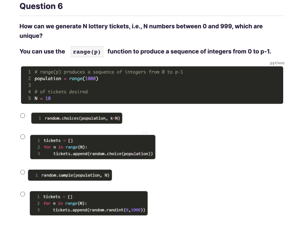Solved How can we generate N lottery tickets, i.e., N | Chegg.com