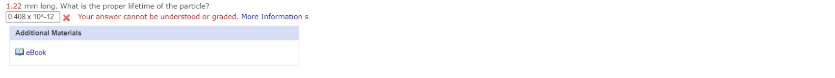 1.22 mm long. What is the proper lifetime of the | Chegg.com