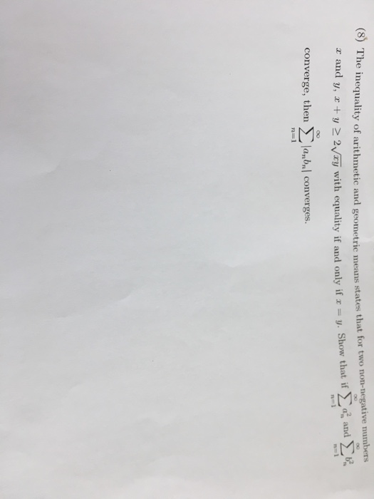 Solved (8) states that for two non-negative numbers The | Chegg.com