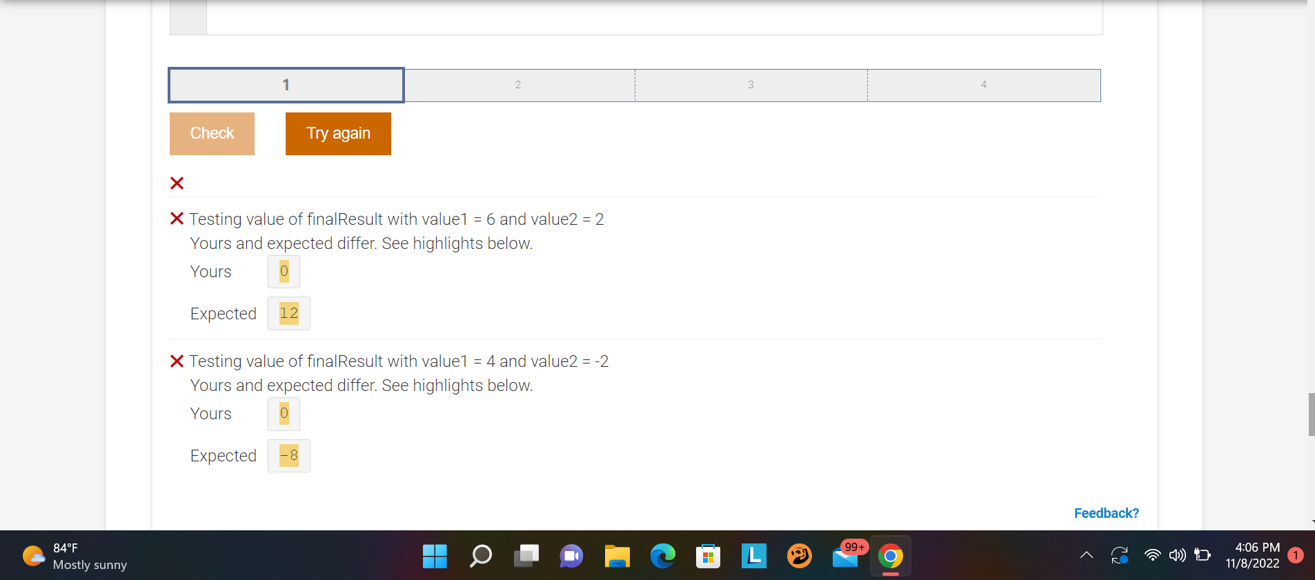 Solved Write a statement that assigns finalResult with the | Chegg.com