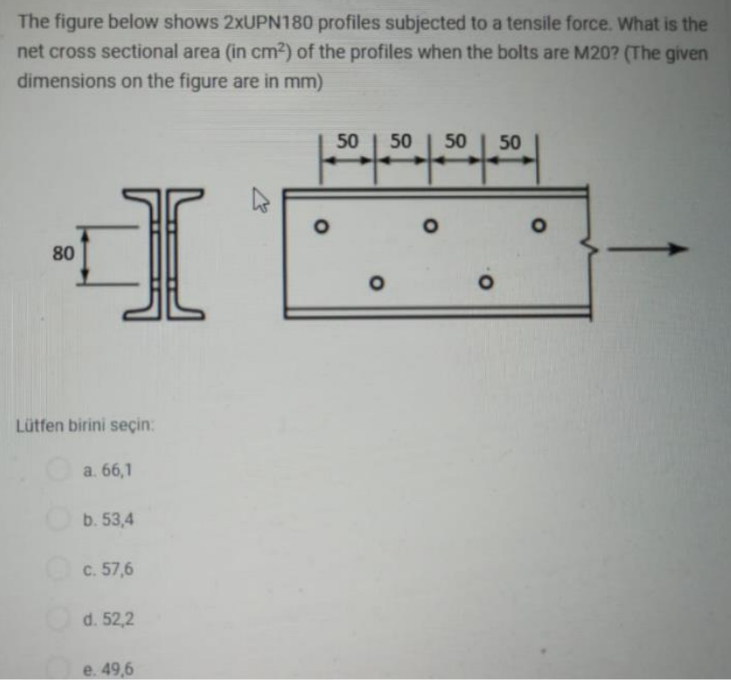 Solved The figure below shows 2 XUPN180 profiles subjected | Chegg.com