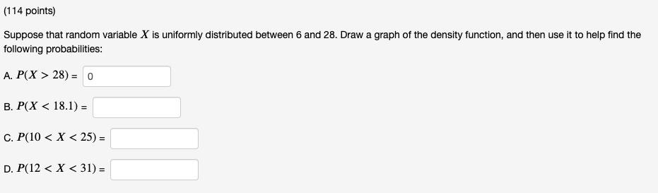 Solved (114 points) Suppose that random variable X is | Chegg.com