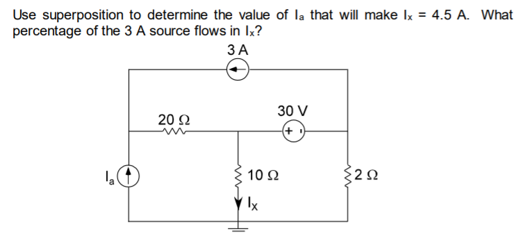Solved Use superposition to determine the value of Ia that | Chegg.com