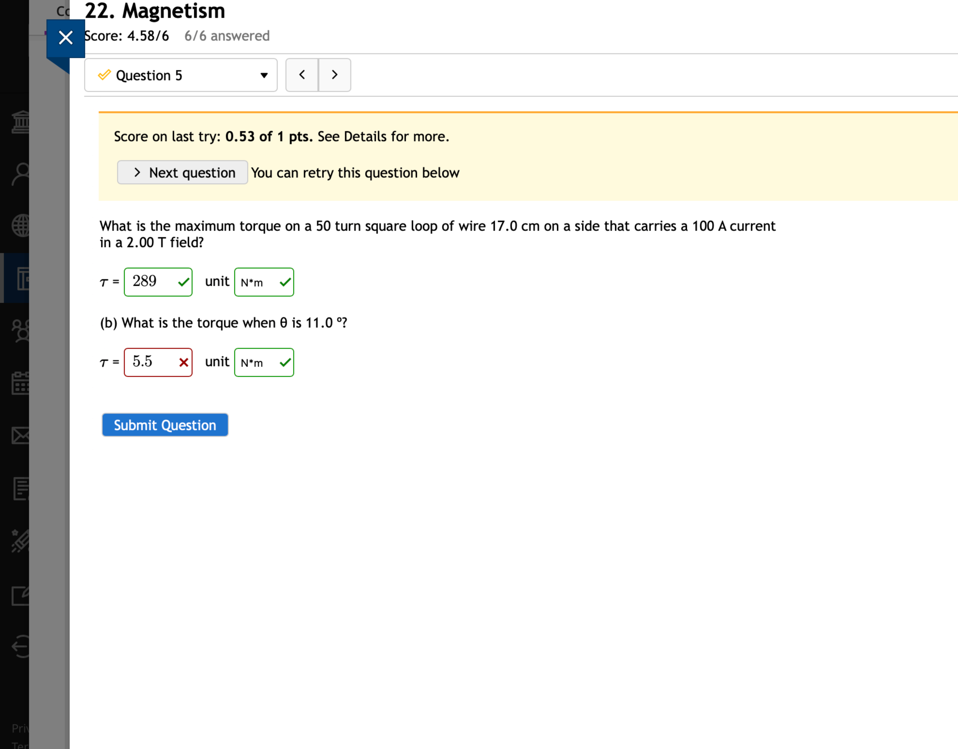Solved What is the maximum torque on a 50 ﻿turn square loop | Chegg.com