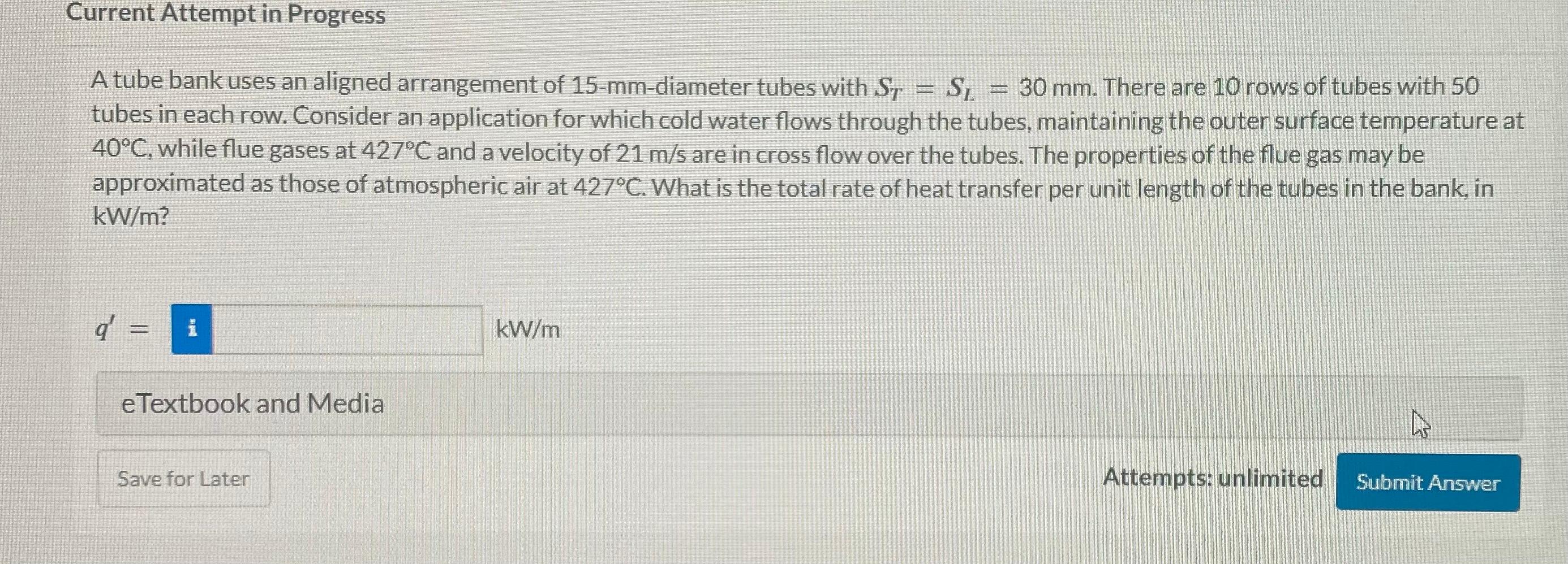 Solved A tube bank uses an aligned arrangement of | Chegg.com
