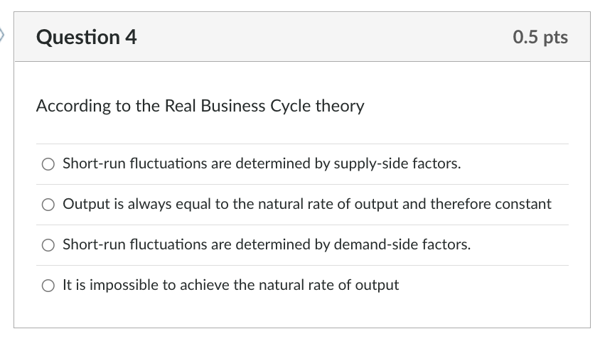 Solved According to the Real Business Cycle theory Short-run | Chegg.com