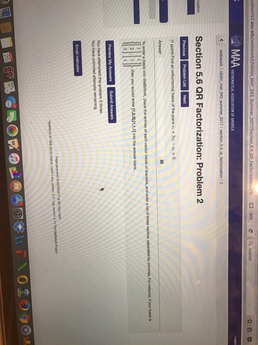 Solved webwork2 asu.edu Nikitin MAT 342 Summer 2017/section | Chegg.com