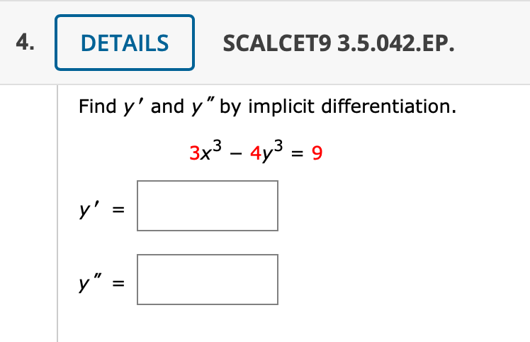 Solved Find y′ and y′′ by implicit differentiation. | Chegg.com