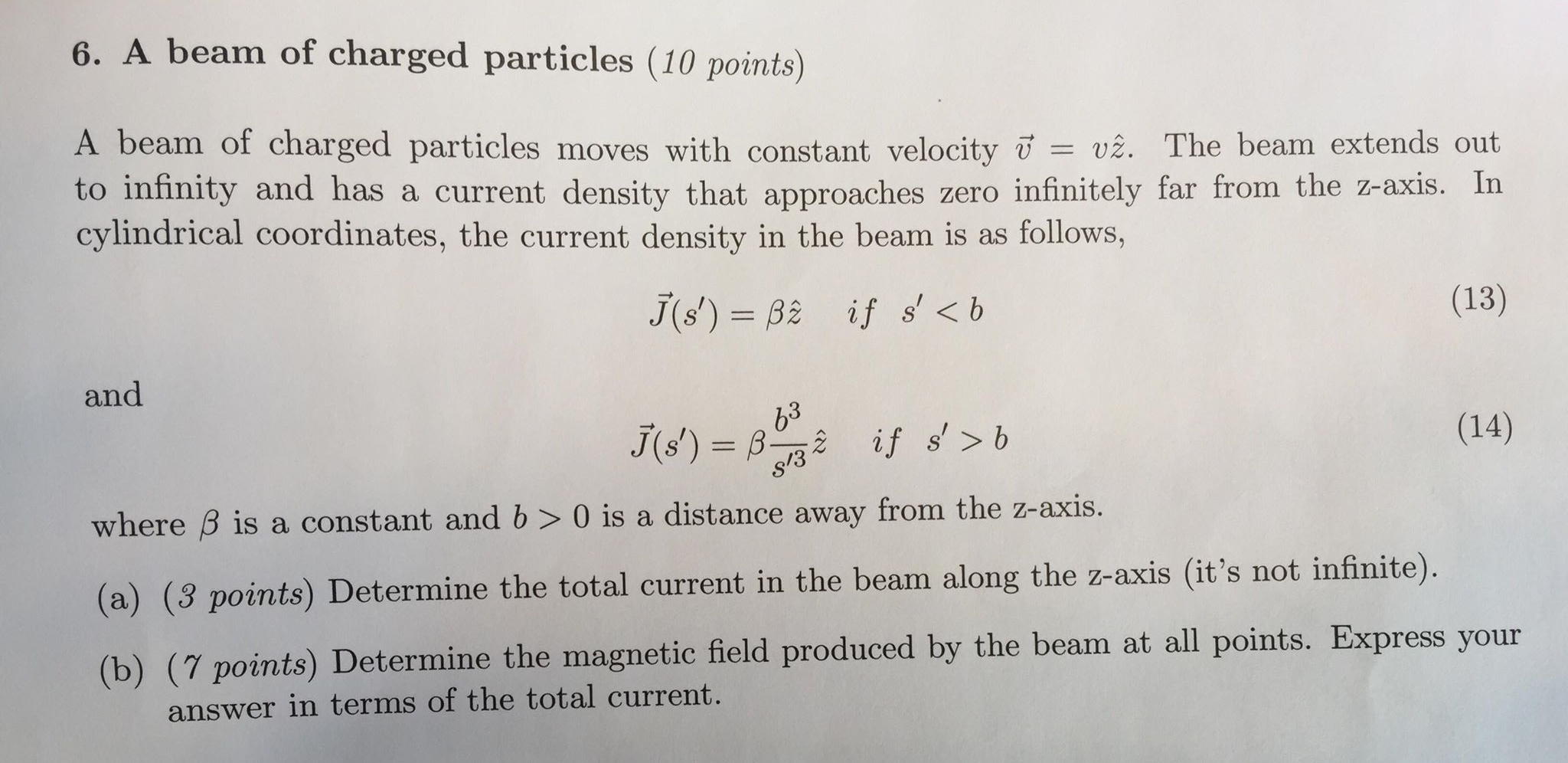 Solved 6. A beam of charged particles (10 points) A beam of | Chegg.com