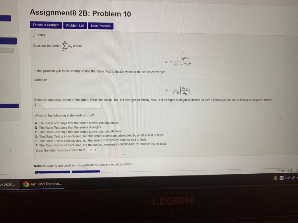 Solved Assignment8 2B: Problem 10 Previous Problem Problem | Chegg.com