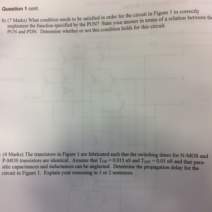 Solved a) (4 Marks) Consider the CMos circuit shown below in | Chegg.com