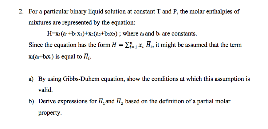 Solved 2. For a particular binary liquid solution at | Chegg.com