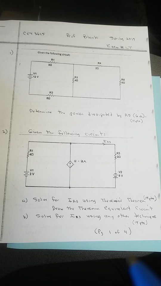 Solved Given the following clrcult: R1 32 2Ω V1 12 V R3 4C2 | Chegg.com