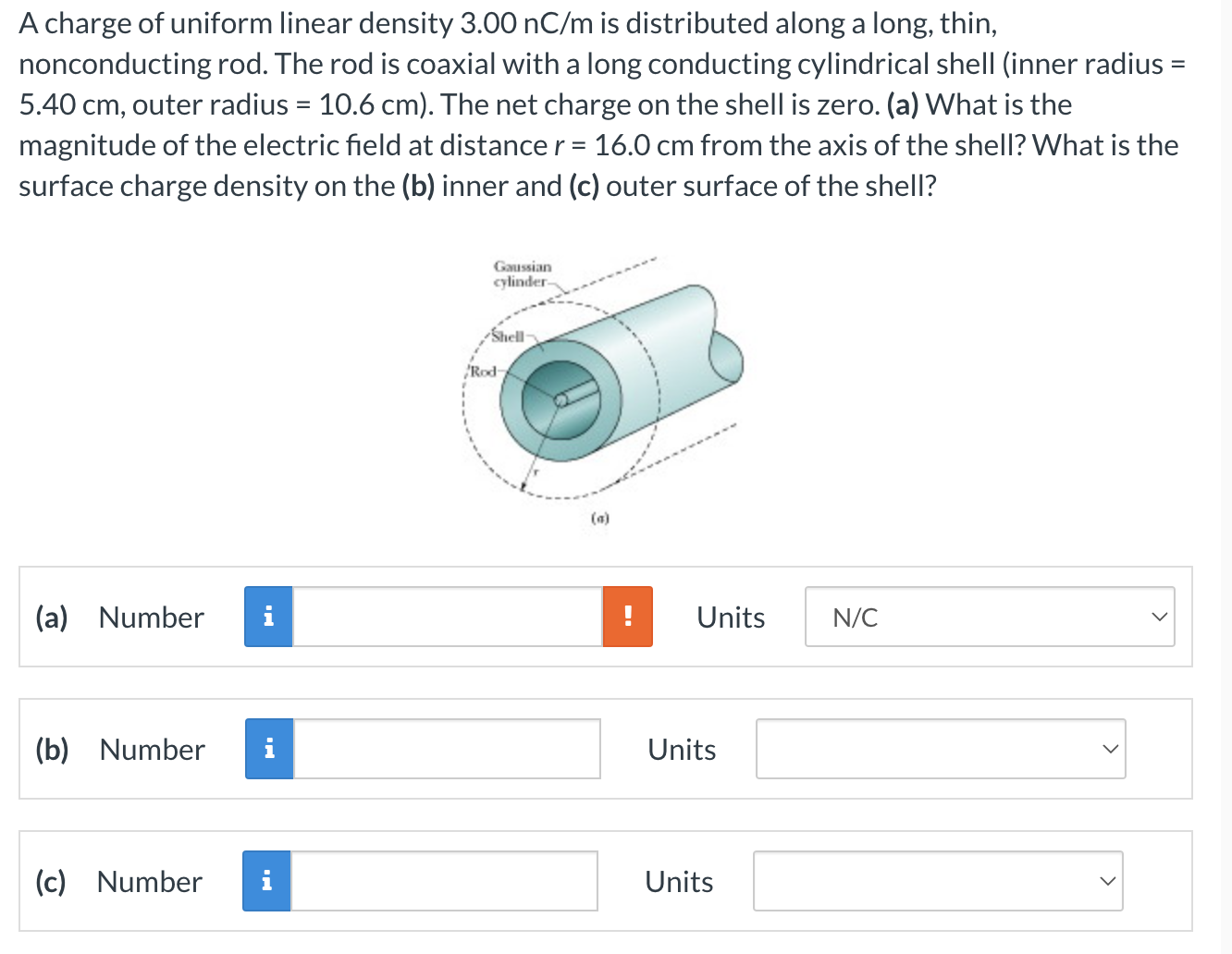 Solved A charge of uniform linear density 3.00nC/m is | Chegg.com
