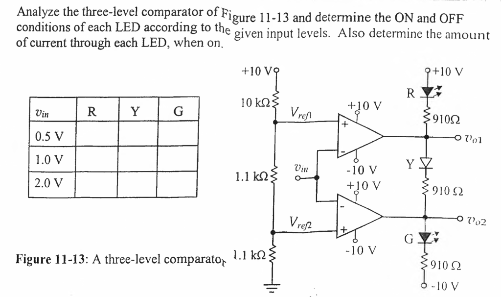 Solved Analyze the three-level comparator of Figure 11-13 | Chegg.com