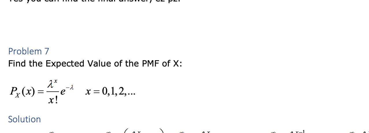 Solved Problem 7 Find the Expected Value of the PMF of X: -2 | Chegg.com