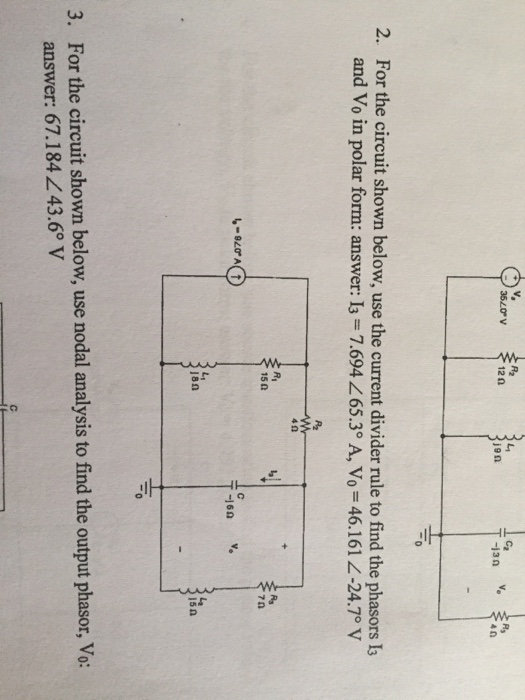 Solved For the circuit shown below, use the current divider | Chegg.com