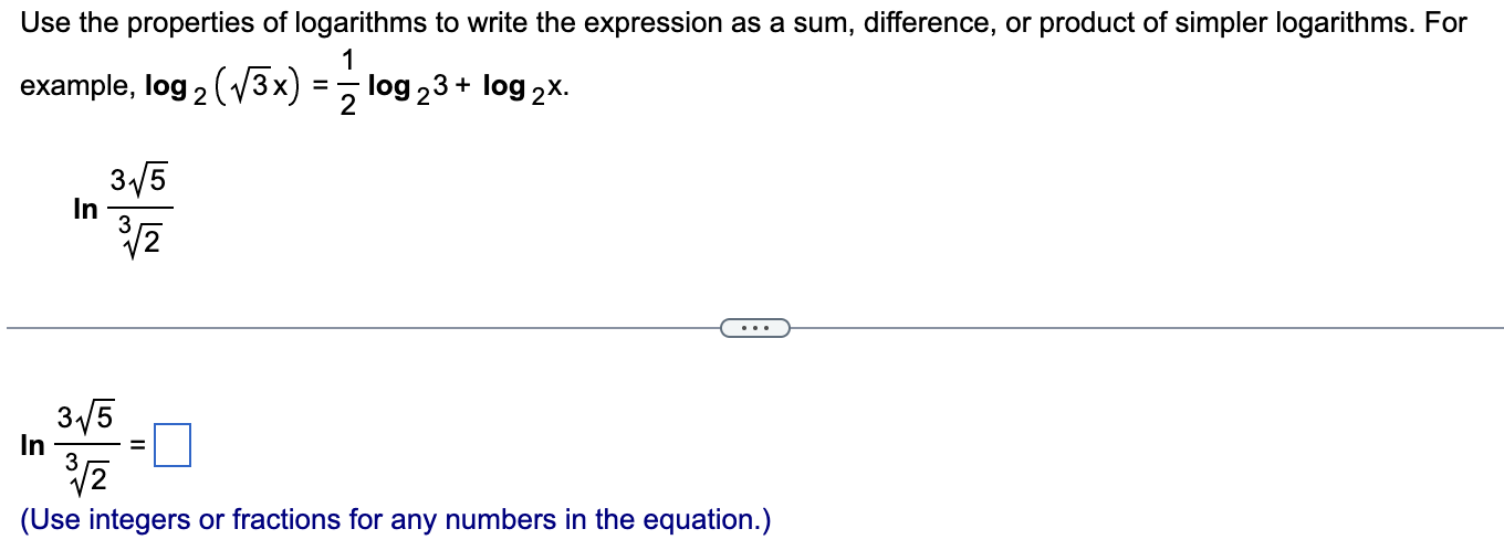 Solved Use the properties of logarithms to write the | Chegg.com