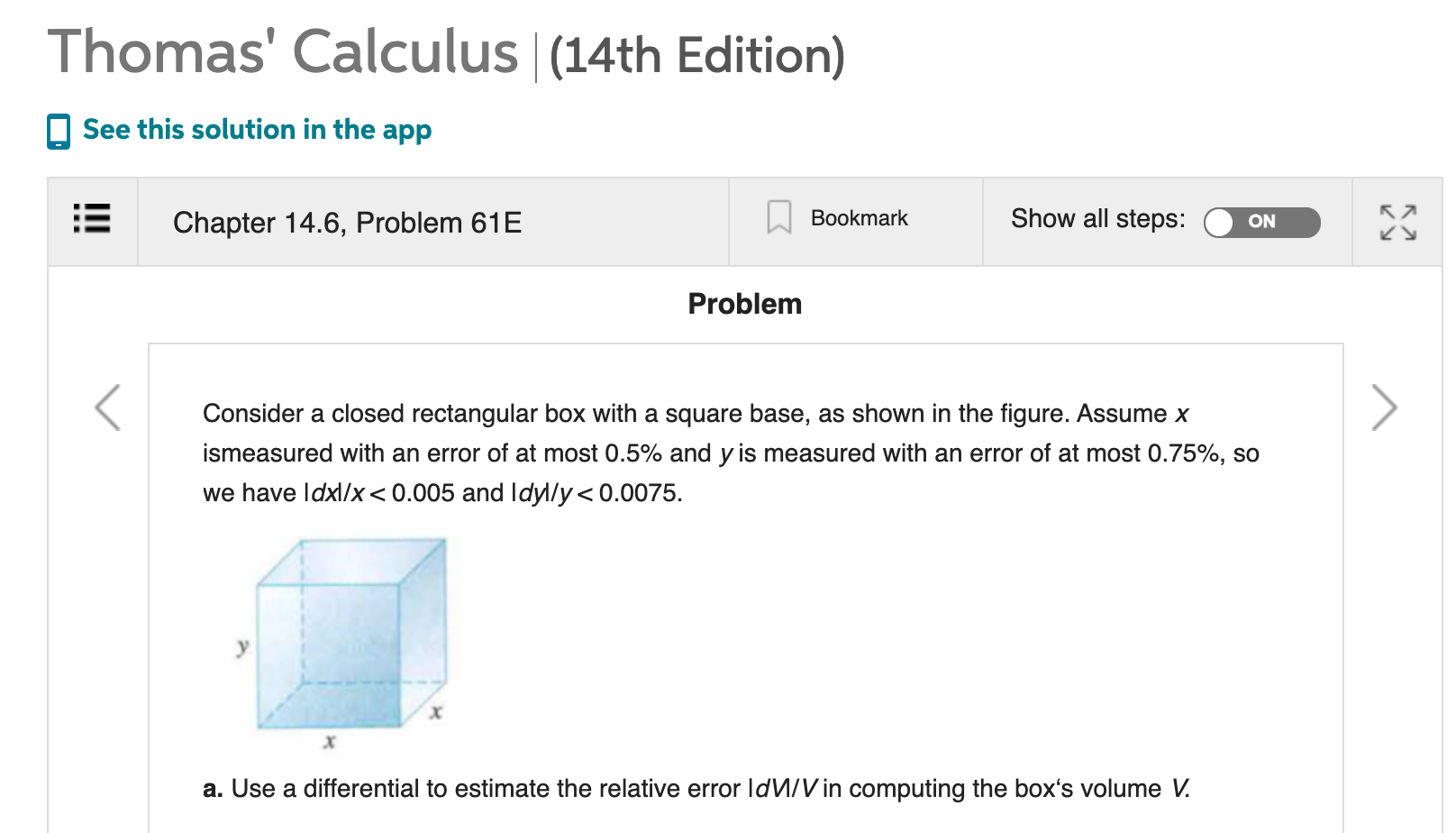 Solved Thomas' Calculus |(14th Edition) See this solution in | Chegg.com