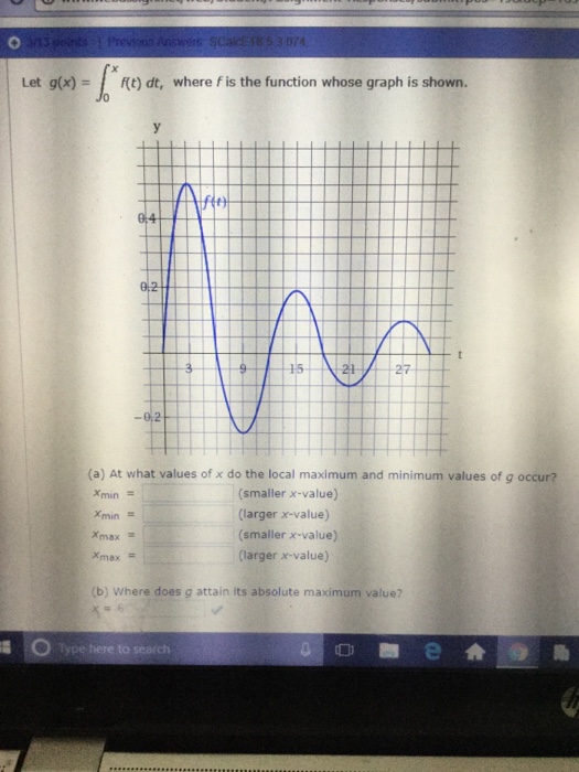 Solved Let g(x) f(t) dt, where fis the function whose graph | Chegg.com