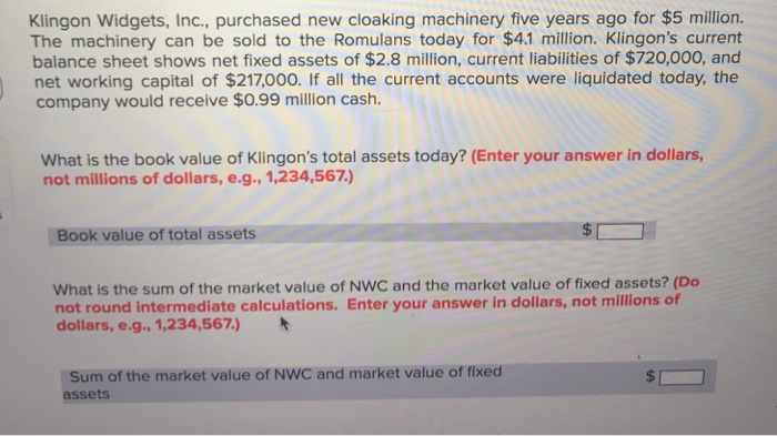 Solved Klingon Widgets, Inc., purchased new cloaking | Chegg.com