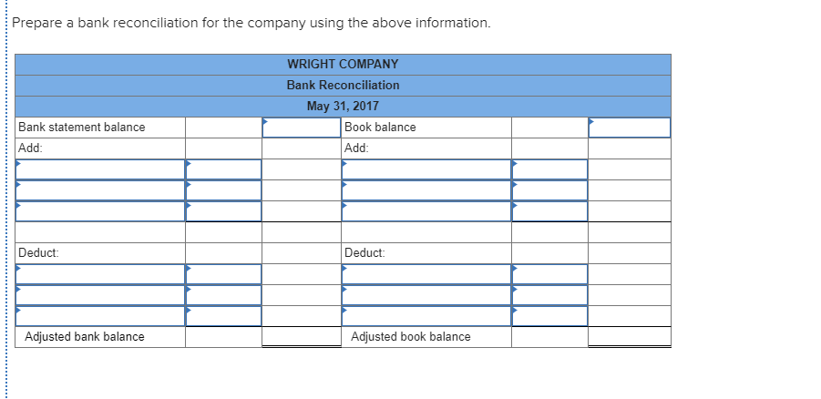 Solved Exercise 6-11 Bank reconciliation LO P3 Wright | Chegg.com