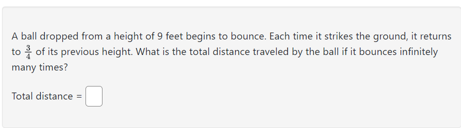 Solved A ball dropped from a height of 9 feet begins to | Chegg.com