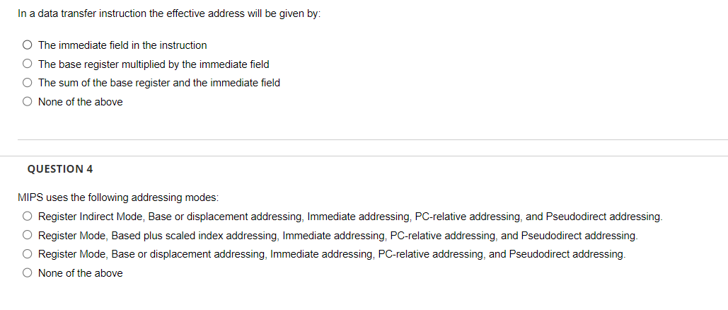 Solved In a data transfer instruction the effective address | Chegg.com