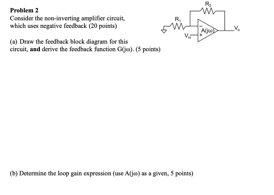 Solved Problem 2 Consider the non-inverting amplifier | Chegg.com