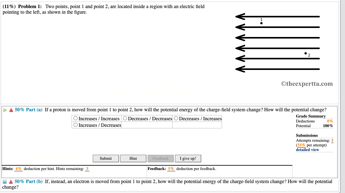 (11\%) Problem 1: Two points, point 1 and point 2, | Chegg.com