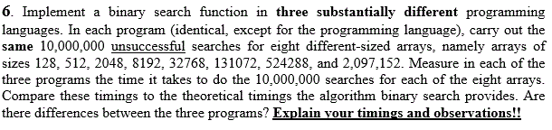 Solved Implement a binary search function in three | Chegg.com