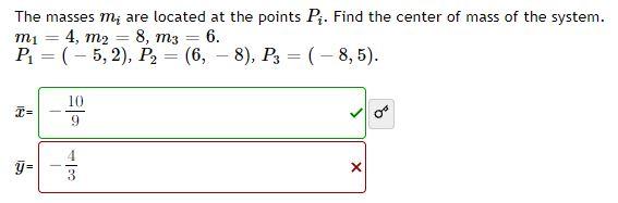 Solved The masses mi are located at the points Pi. Find the | Chegg.com