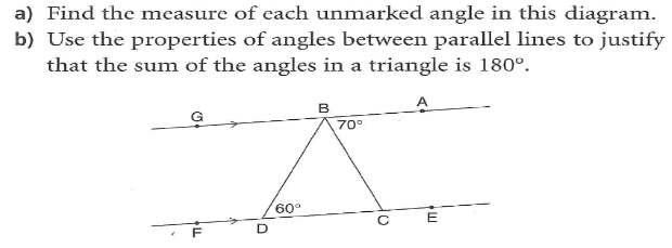 Solved a) Find the measure of each unmarked angle in this | Chegg.com