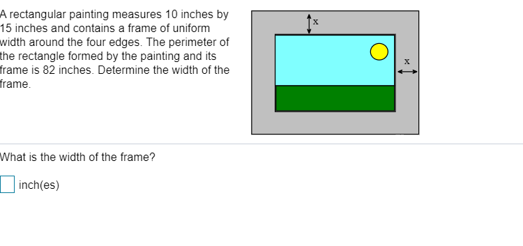 Solved A rectangular painting measures 10 inches by 15 | Chegg.com