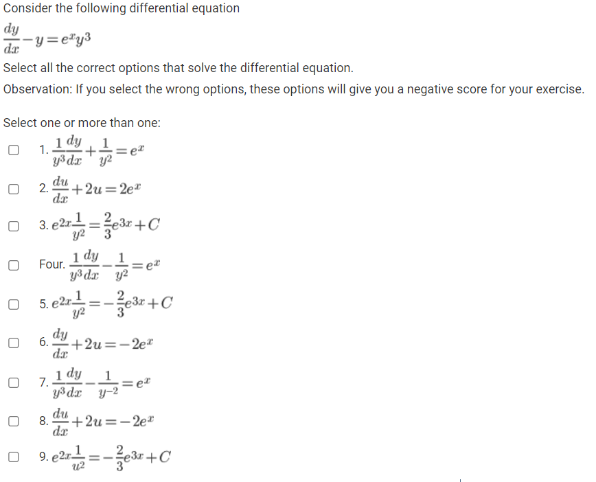 Solved Consider the following differential equation dy | Chegg.com